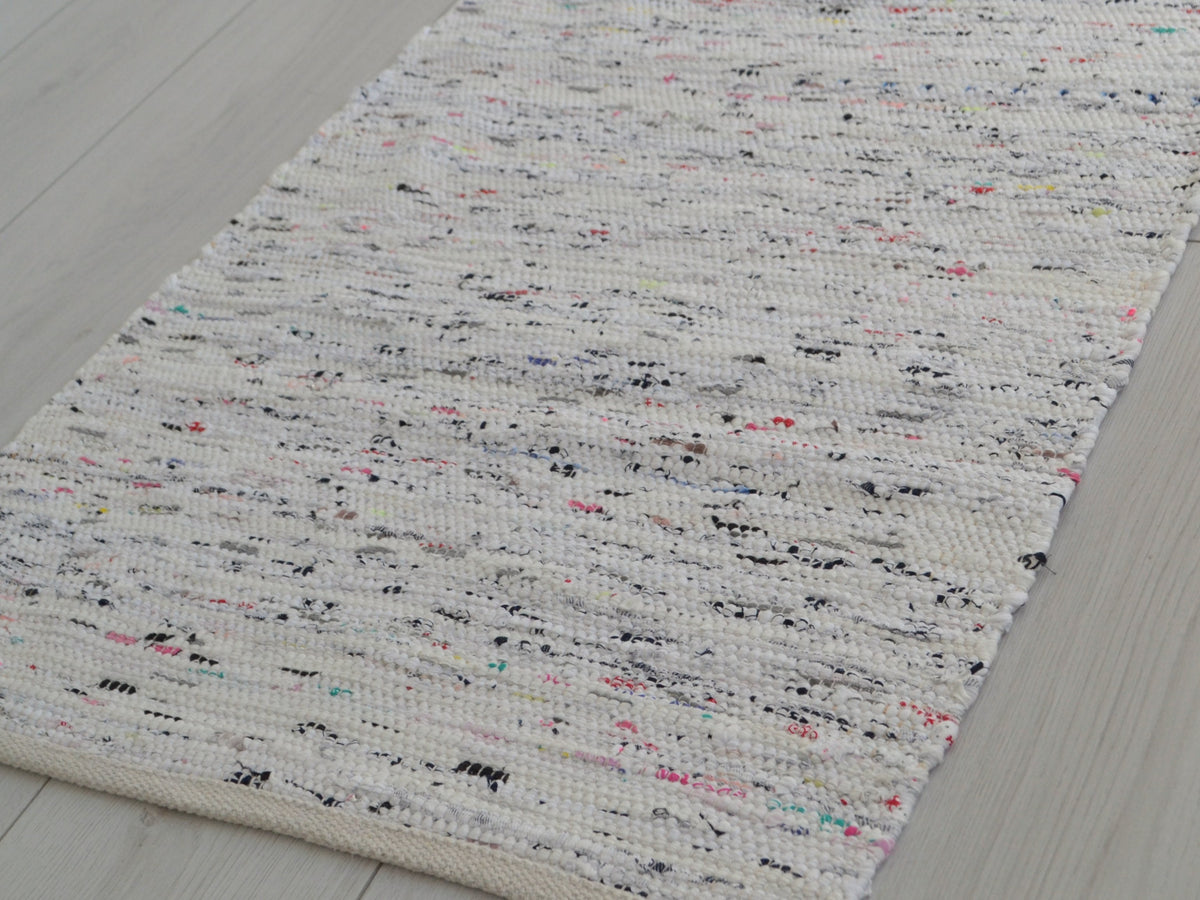 White Rug Chindi Hand Woven - Handmade Rag – DesignsEmporium